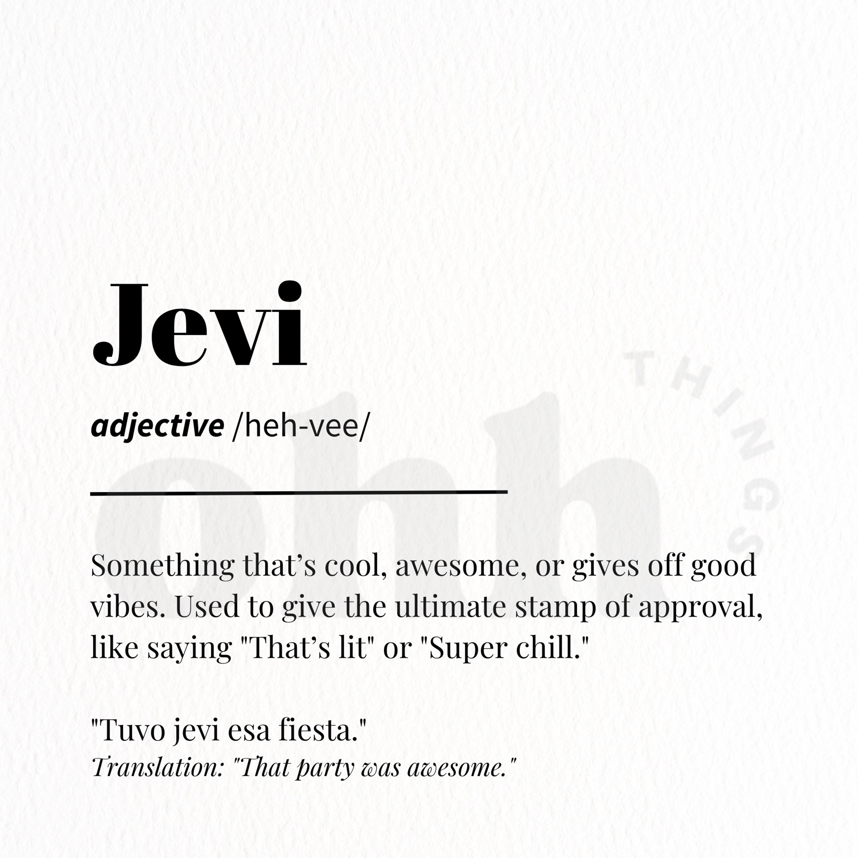 Jevi Definition Poster Aesthetic Dominican Slang Wall Art Classy ...