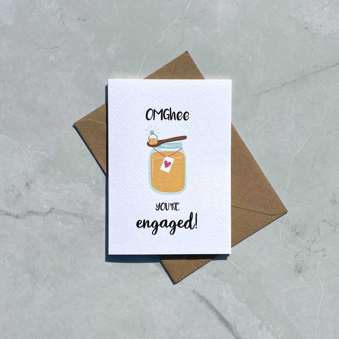 Omghee You’re Engaged! - OMG Engaged Card, Engagement, Ghee, South ...