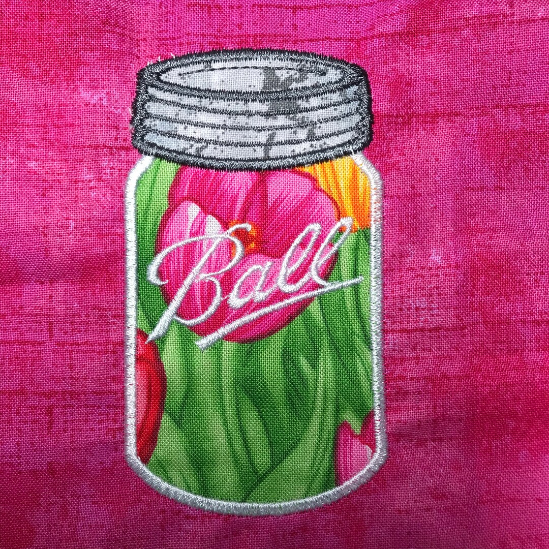 Ball Canning Jar Applique Embroidery Design File - 8 Sizes - 4x4 & 5x7 ...