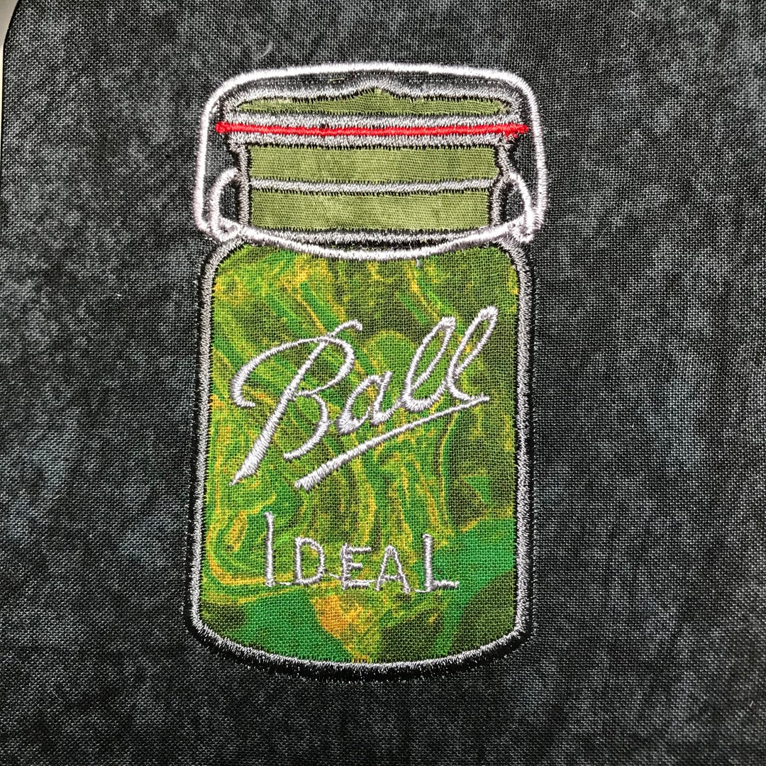 Ball Bail Canning Jar Applique Embroidery Design File - 8 Sizes - 4x4 ...