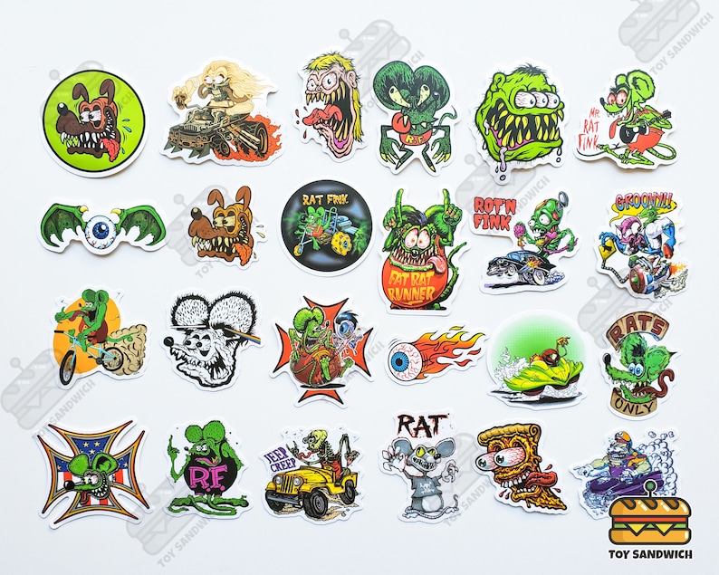 50 pcs Rat Fink Vinyl Sticker Pack Rat Rod Ed | Etsy