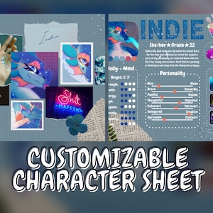 Fully Customizable Canva Character Sheet Template - Etsy