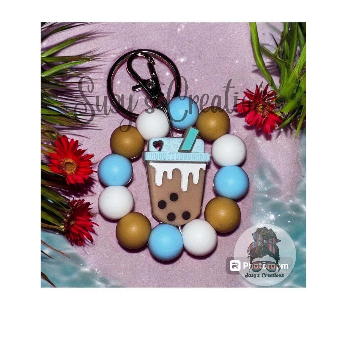 Iced Coffee Silicone Bead Keychain/ Cold Coffee/ Starbucks Inspired - Etsy