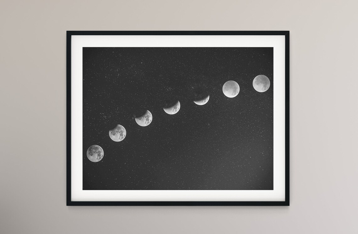 Moon Phase Print Printable Modern Wall Decor Modern Print | Etsy