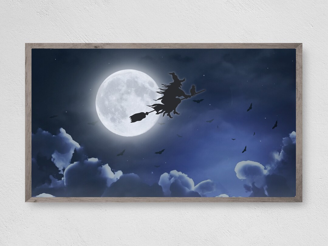 Flying Witch, Samsung Frame TV Art, Halloween, Frame TV Art, Samsung ...