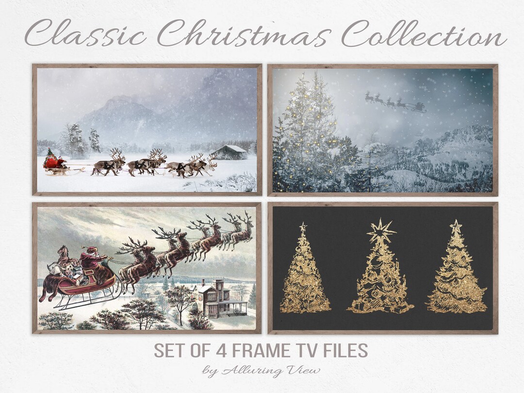 Classic Christmas Frame TV Art, Holiday Designs (digital Download) - Etsy