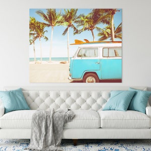 Retro Surf by the Sea, Retro Surf Van Print, Printable, Beach Wall ...