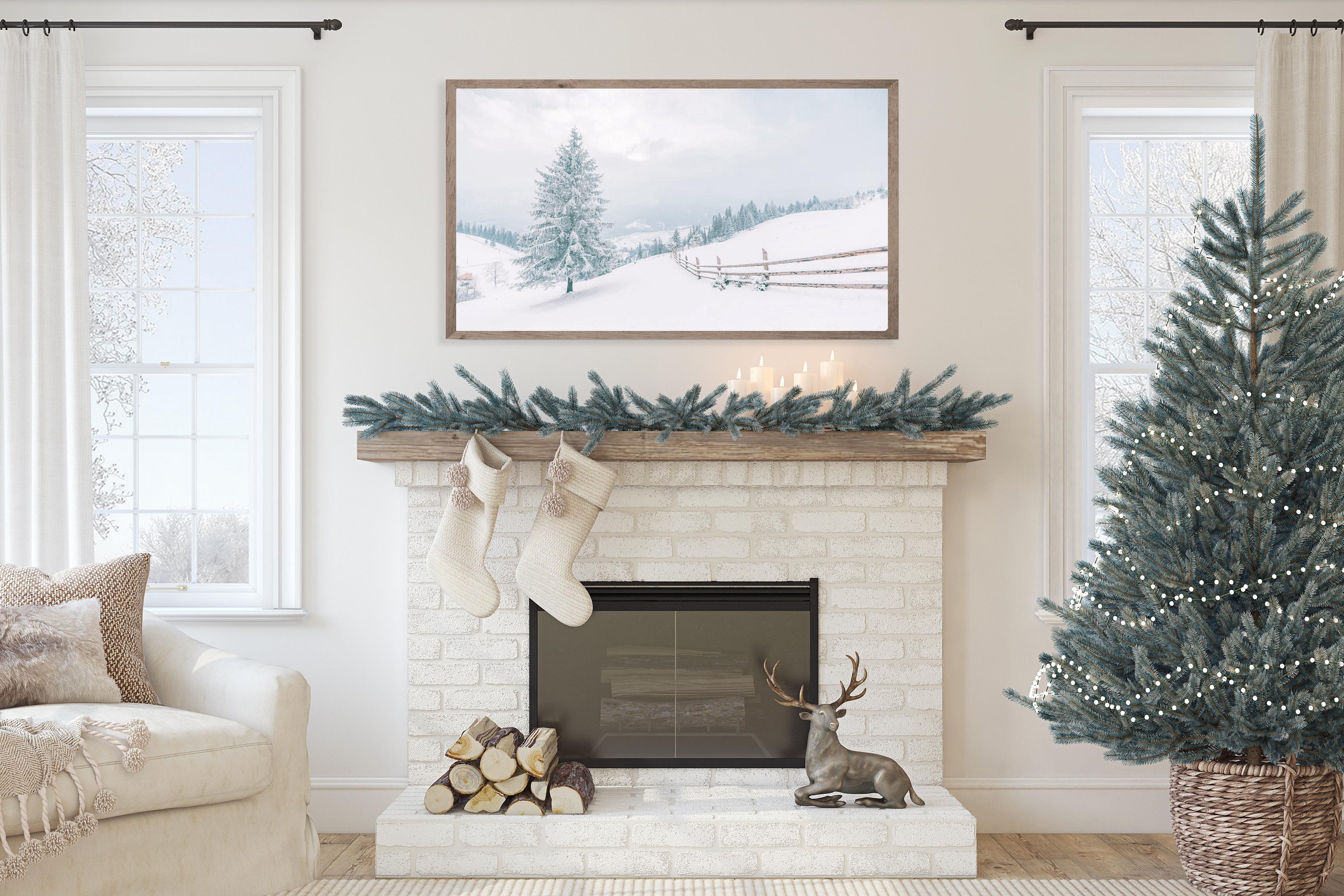 Winter Wonderland Samsung Frame TV Art Instant Download - Etsy