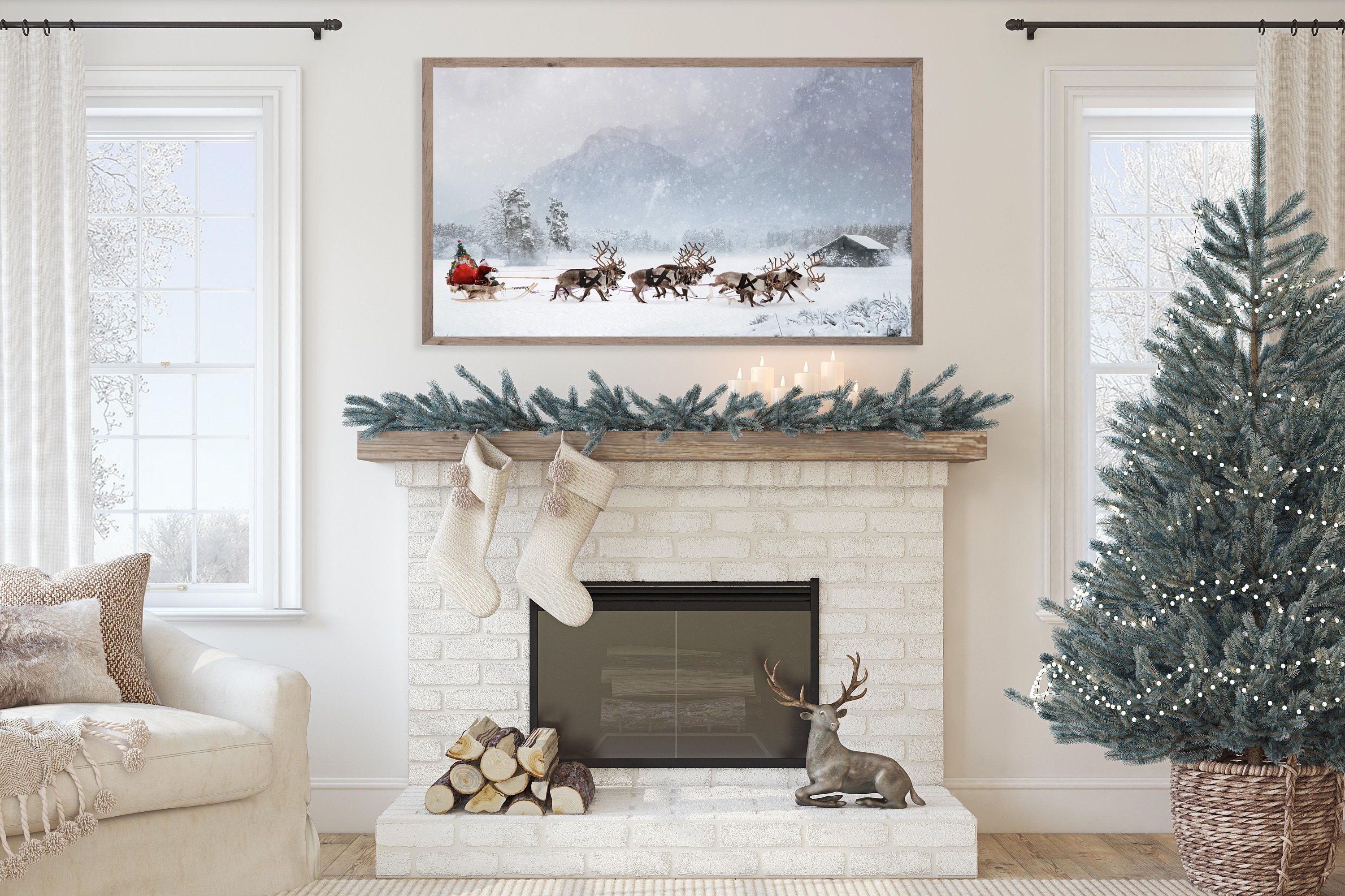 Samsung Frame TV Art Christmas Santa's Nordic Delivery - Etsy