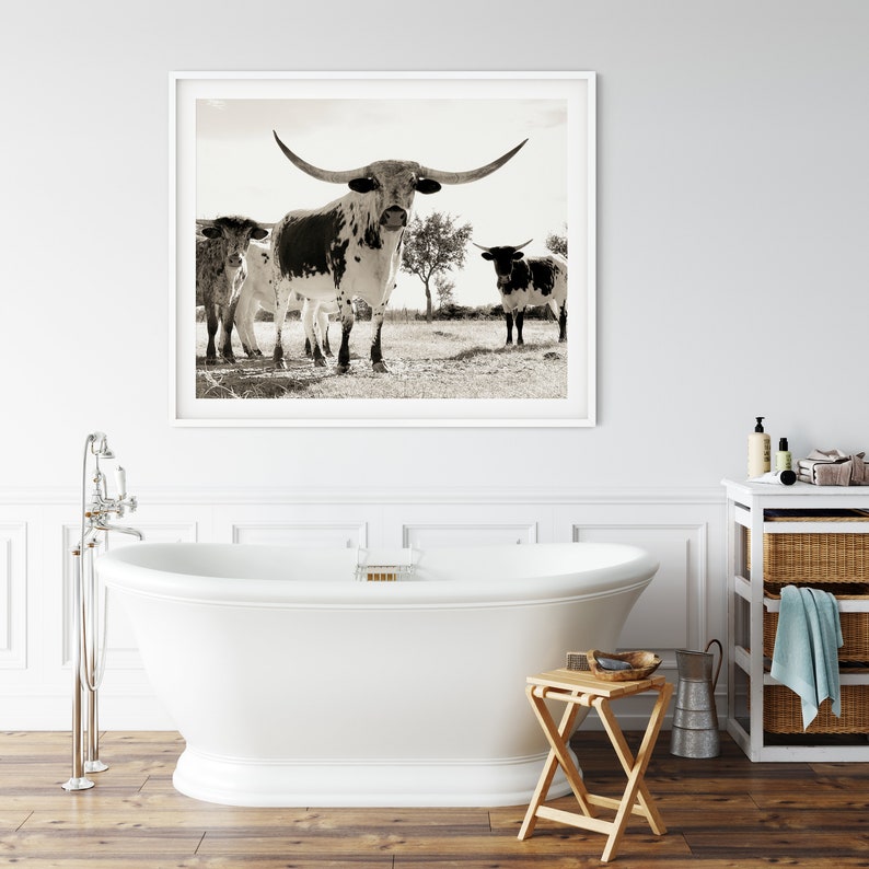 Longhorn Cow Print Printable Rustic Wall Decor Ranch Print - Etsy