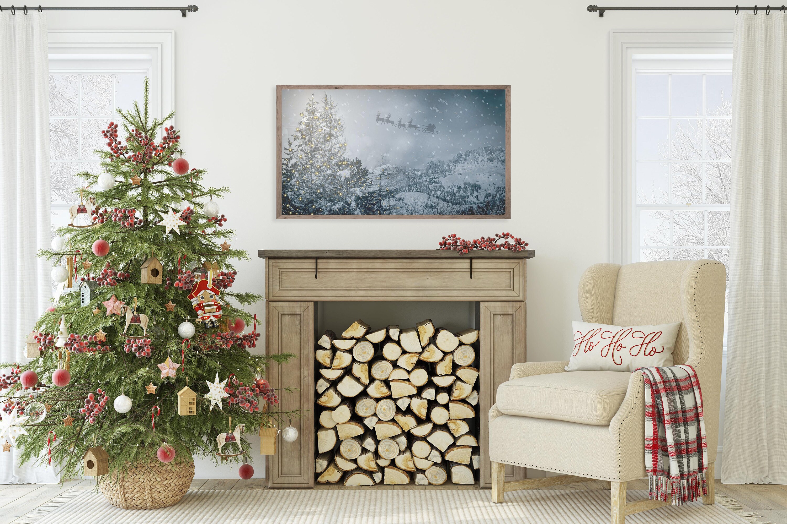 Samsung Frame TV Art for Christmas Santa's Departure - Etsy