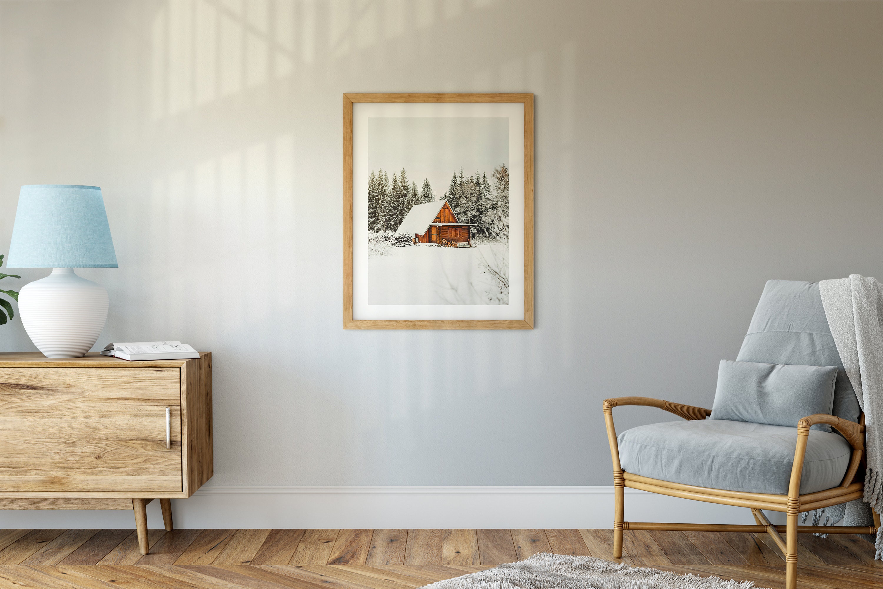 Rustic A-frame Cabin Print Printable Rustic Wall Decor | Etsy