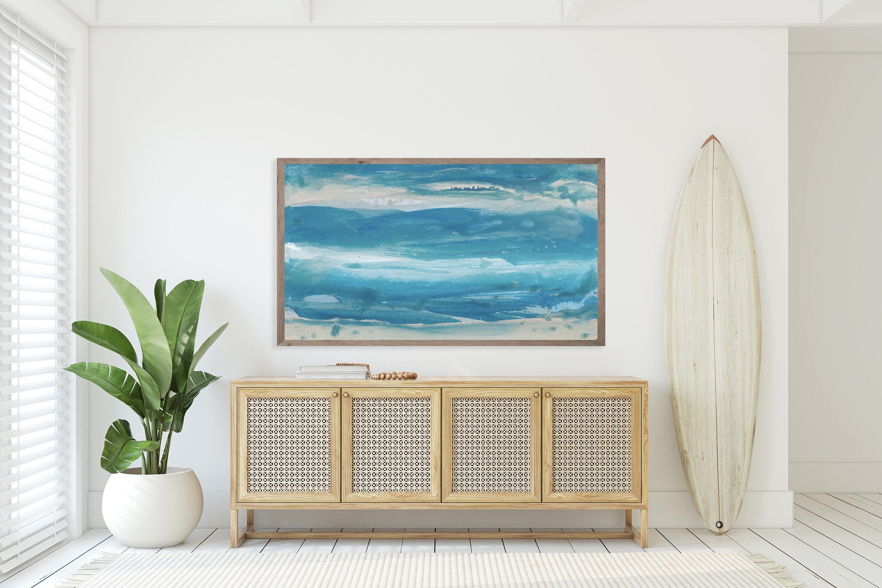 Samsung Frame TV Art Calming Blue Acrylic Painting Samsung - Etsy
