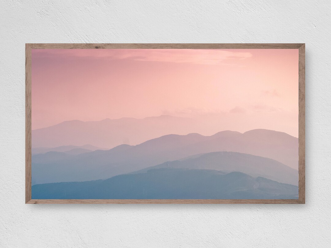Samsung Frame TV Art, Pastel Mountains, Frame TV Art, Samsung Art TV ...