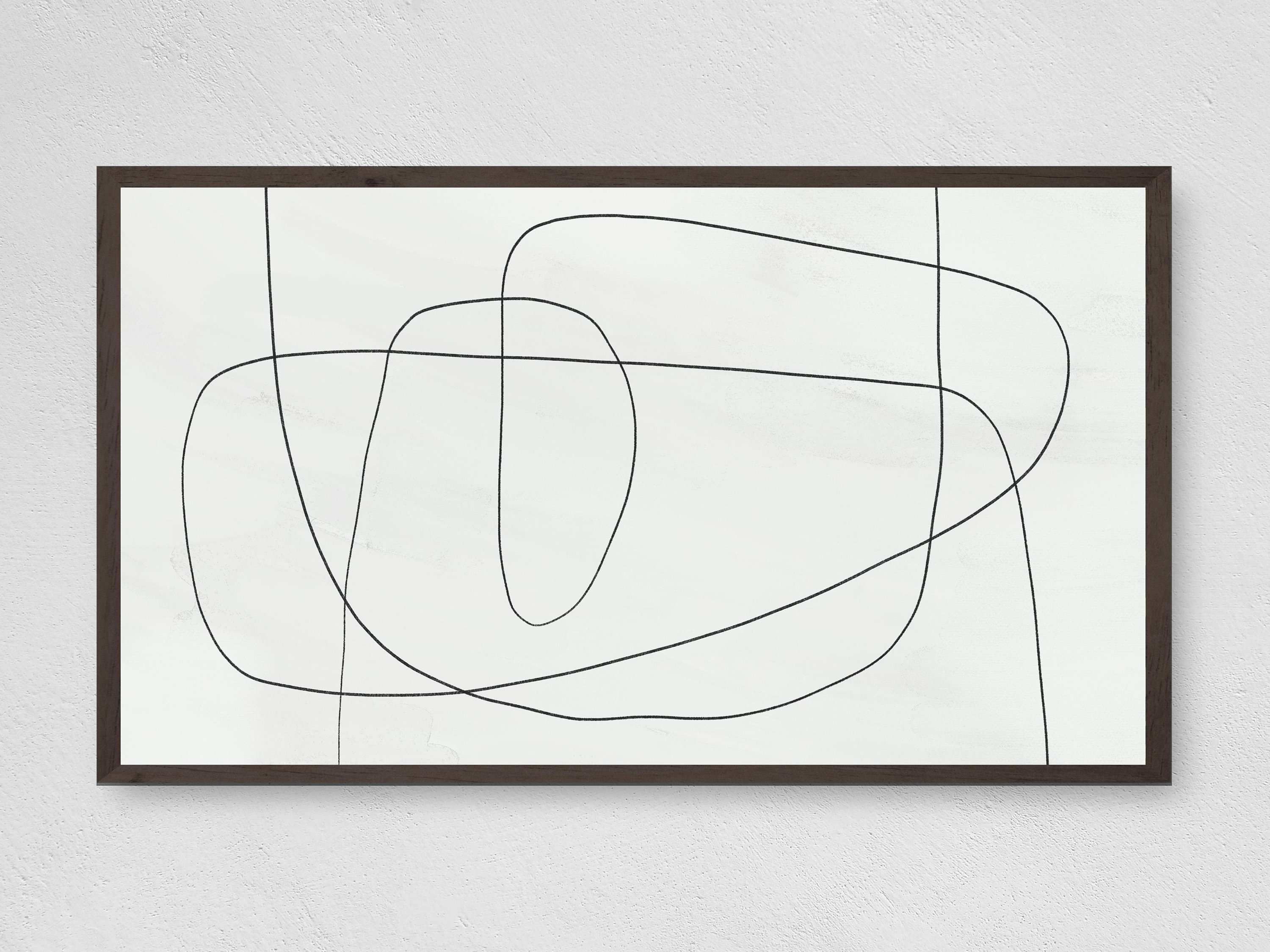 Samsung Frame TV Art Modern Black and White Line Art Samsung | Etsy