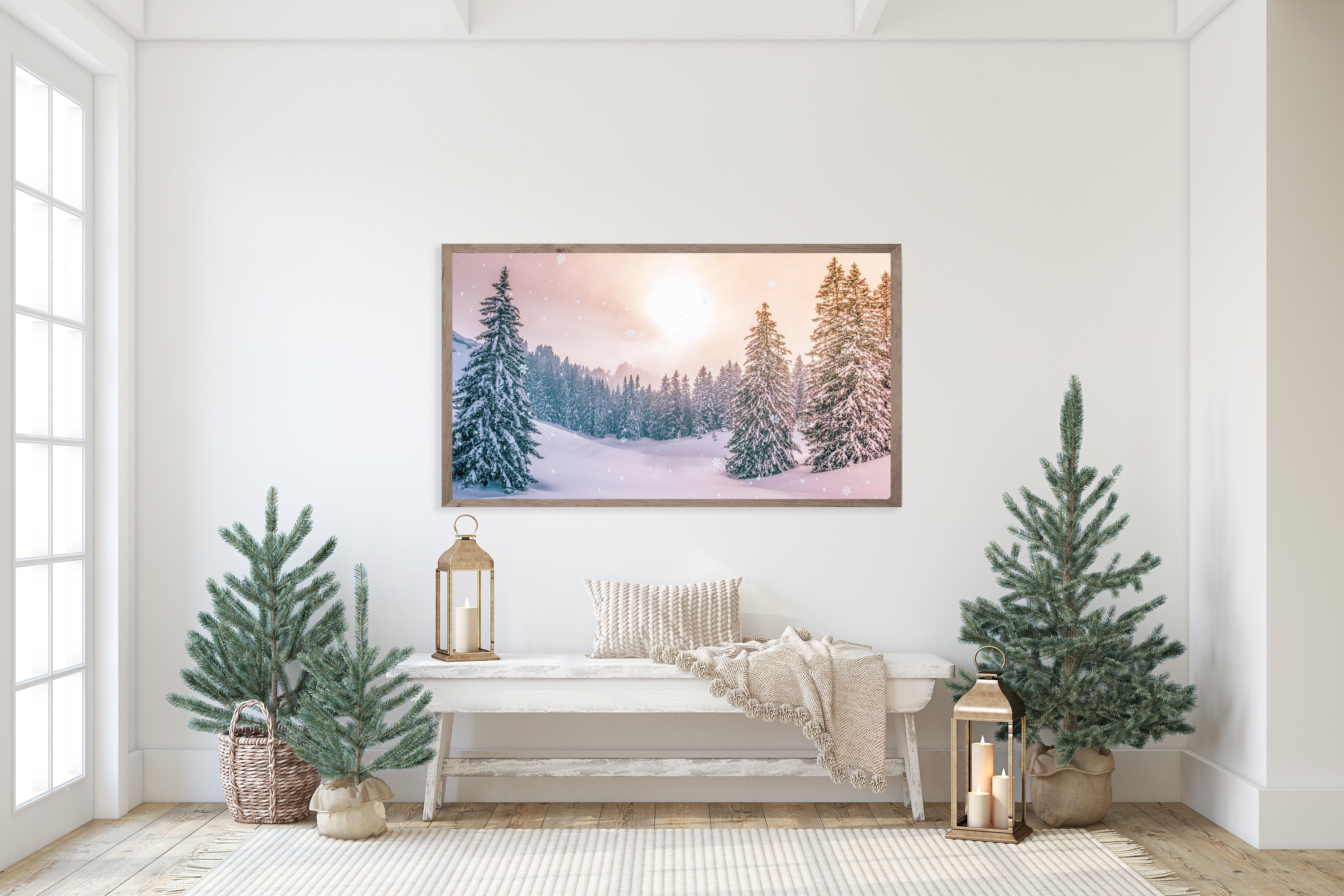 Samsung Frame TV Art Christmas Winter Dawn Instant Download | Etsy