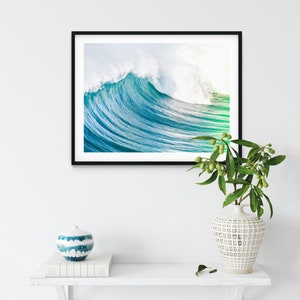 Wave Curl Print, Printable, Beach Wall Decor, Beach Print, Ocean Print ...