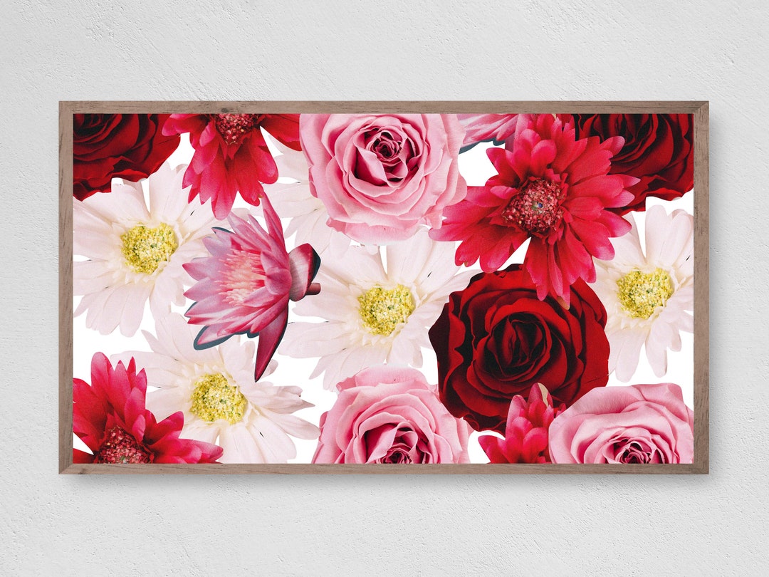 Samsung Frame TV Art, Modern Pop Cut-out Flowers, Frame TV Art, Samsung ...