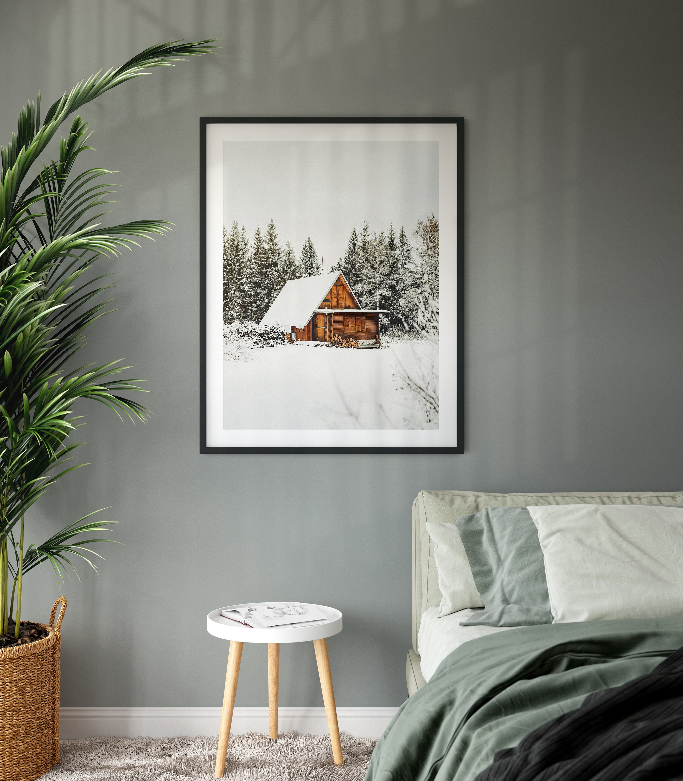 Rustic A-frame Cabin Print Printable Rustic Wall Decor | Etsy