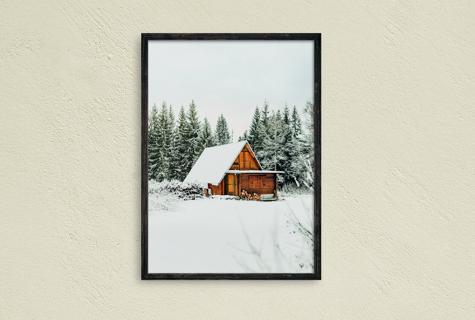 Rustic A-frame Cabin Print Printable Rustic Wall Decor | Etsy