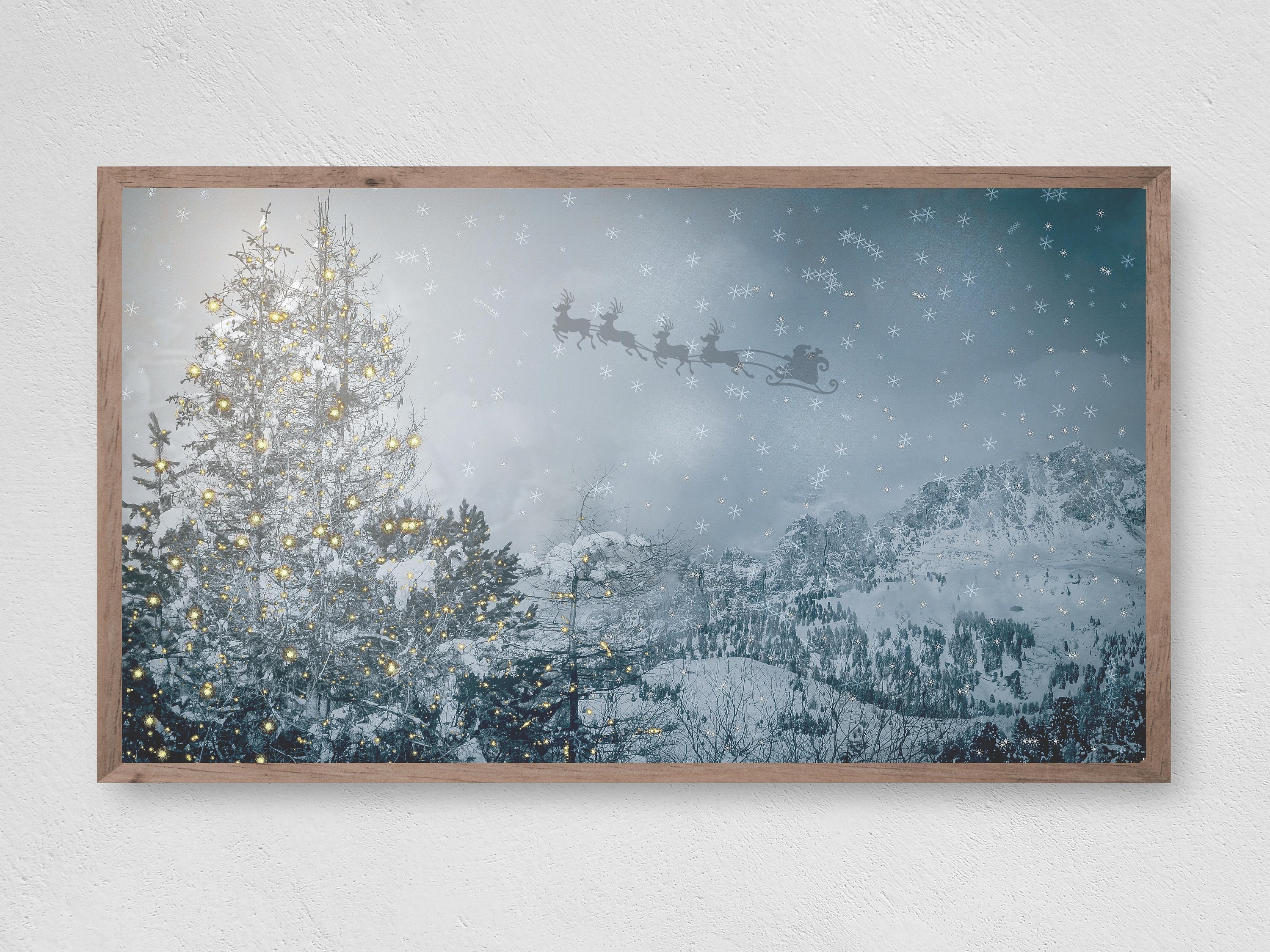 Samsung Frame TV Art for Christmas Santa's Departure - Etsy