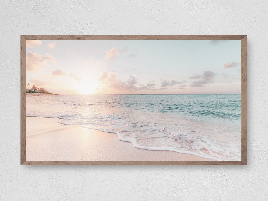 Samsung Frame TV Art, Pastel Golden Hour, Beach Fun, Instant Download ...