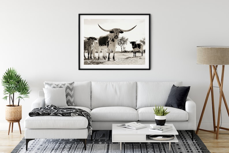 Longhorn Cow Print Printable Rustic Wall Decor Ranch Print - Etsy