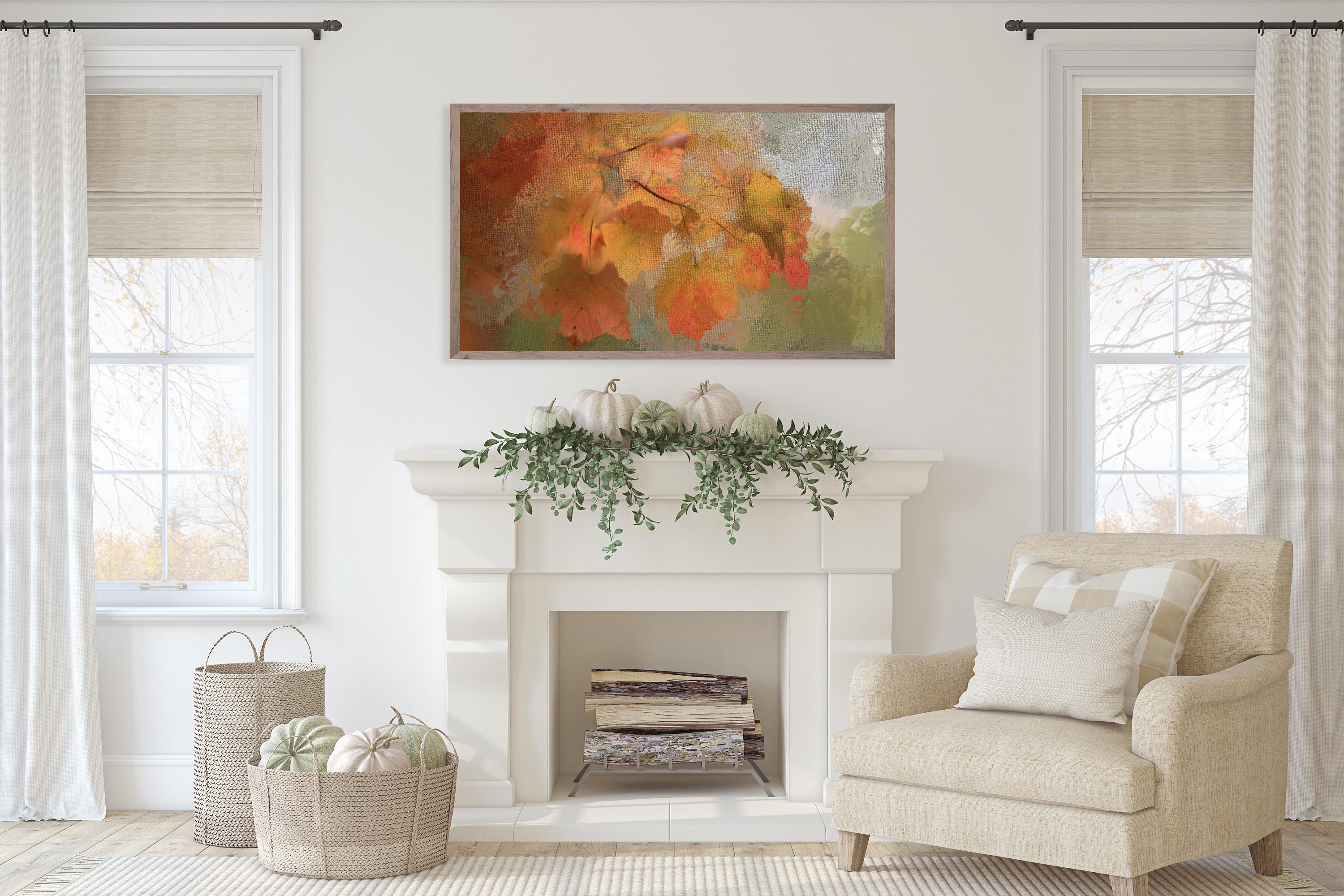Samsung Frame TV Art Fall Canvas Instant Download Fall - Etsy