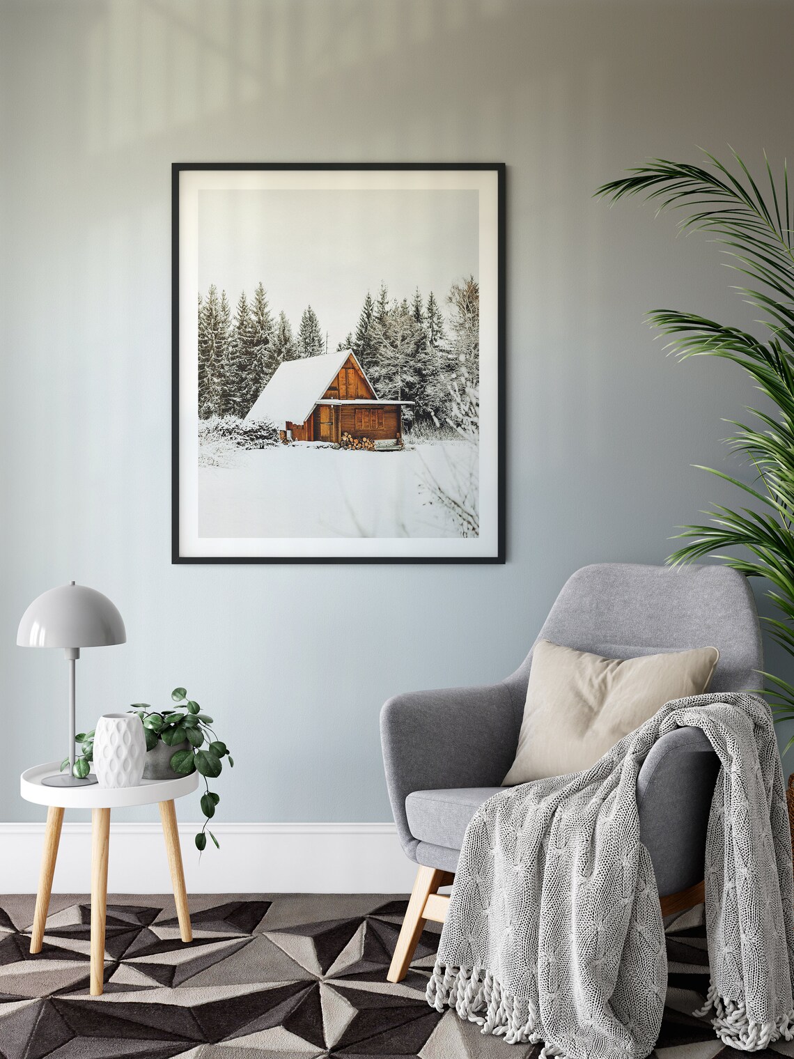 Rustic A-frame Cabin Print Printable Rustic Wall Decor | Etsy