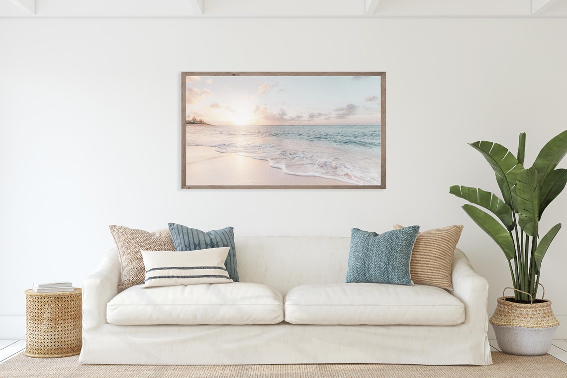 Samsung Frame TV Art Pastel Golden Hour Beach Fun Instant - Etsy