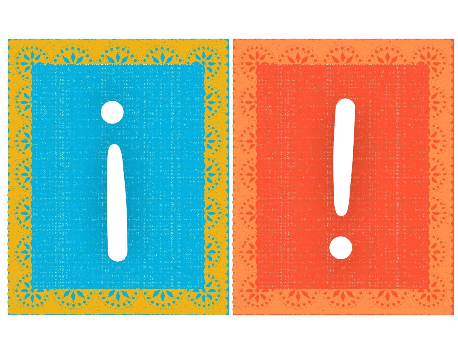 Mexican Style Papel Picado PRINTABLE BANNER- PDF Spanish Alphabet A-Z ...