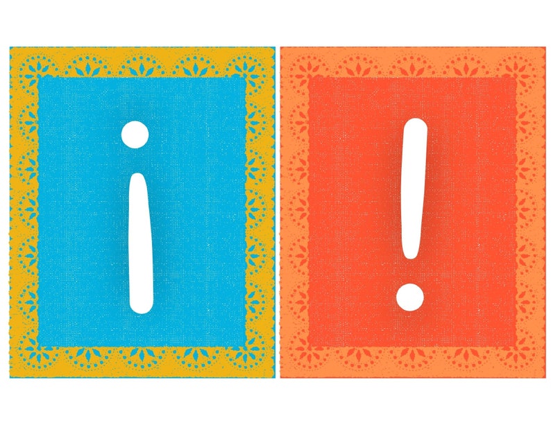 Mexican Style Papel Picado PRINTABLE BANNER- PDF Spanish Alphabet A-Z ...