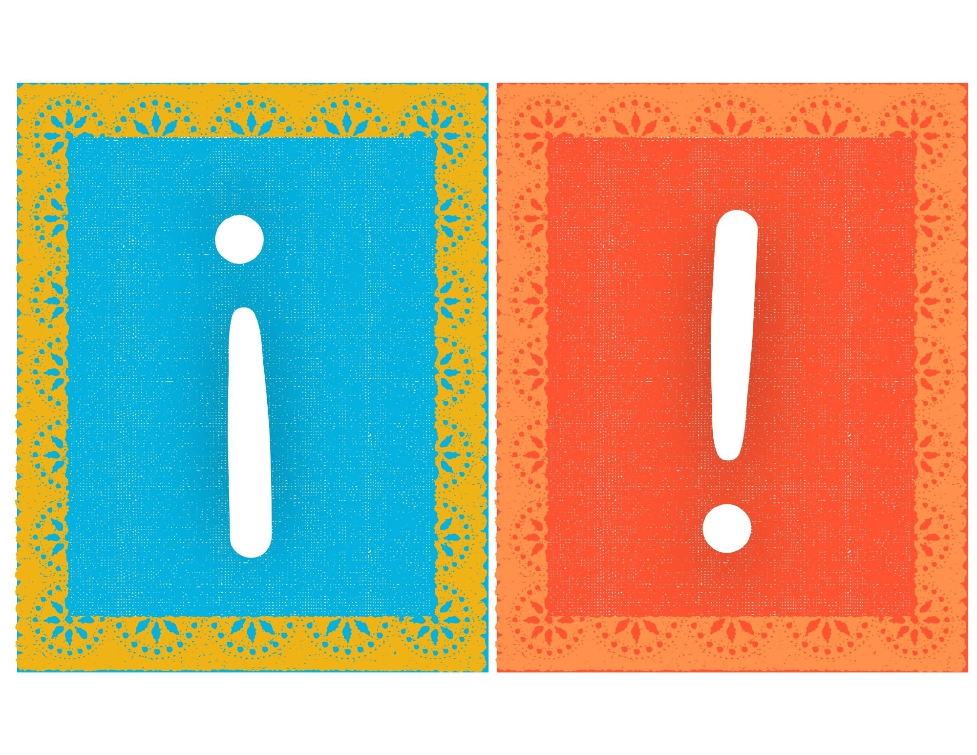 Mexican Style Papel Picado PRINTABLE BANNER- PDF Spanish Alphabet A-Z ...