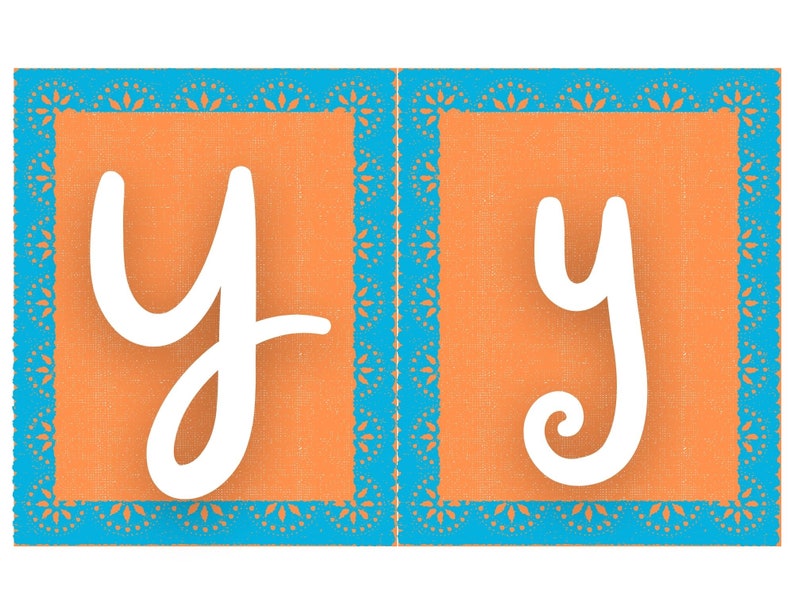 Mexican Style Papel Picado PRINTABLE BANNER- PDF Spanish Alphabet A-Z ...