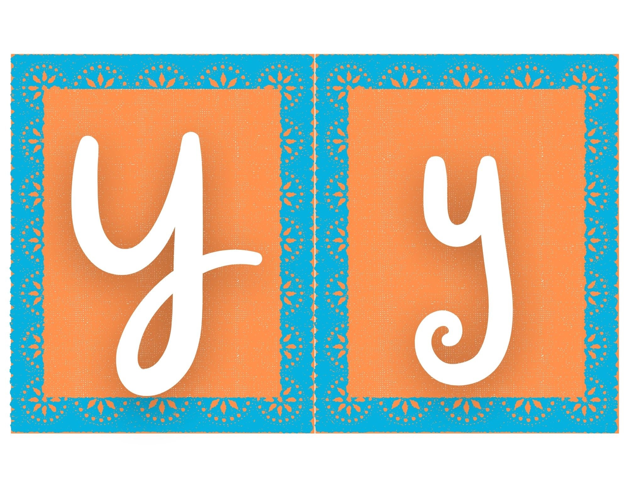 Mexican Style Papel Picado PRINTABLE BANNER- PDF Spanish Alphabet A-Z ...