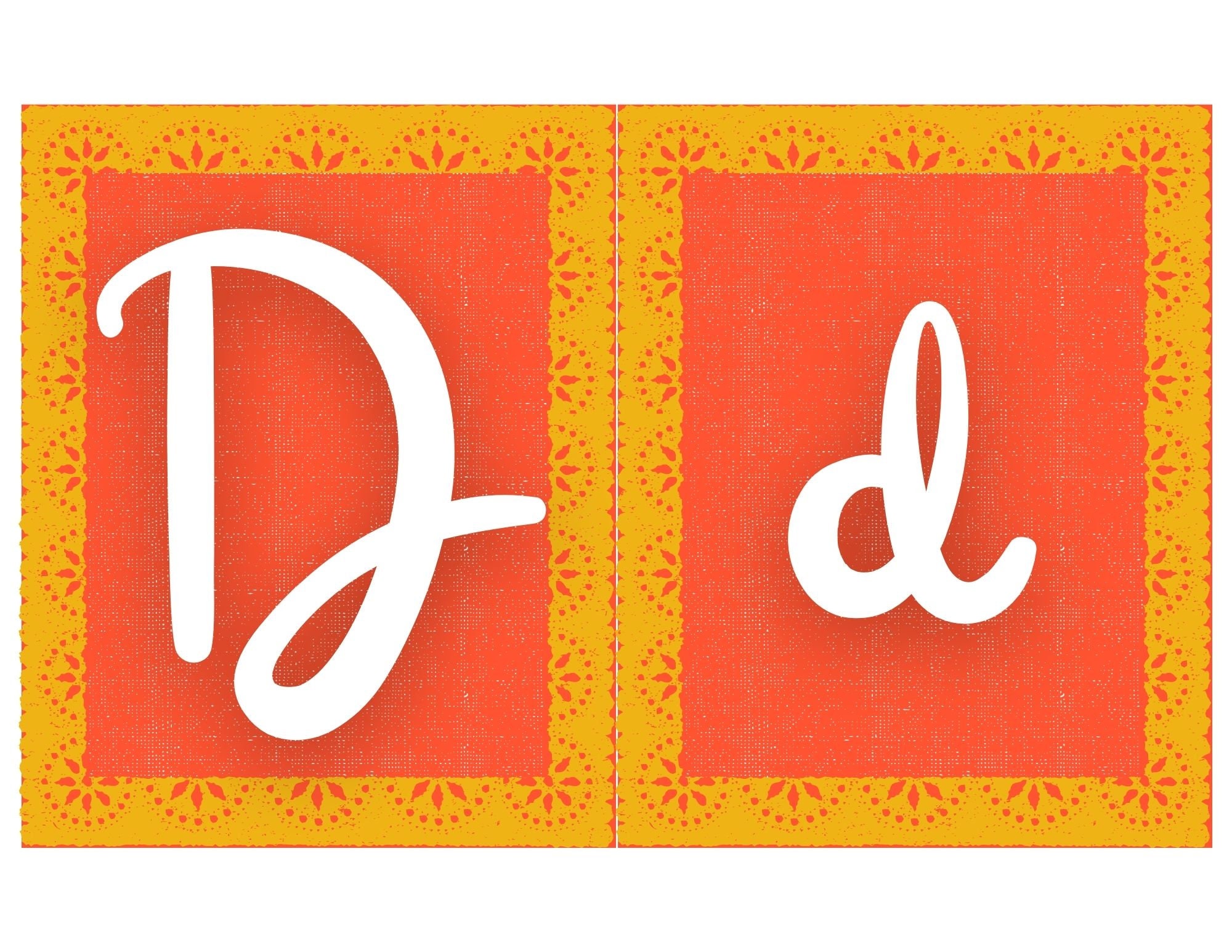 Mexican Style Papel Picado PRINTABLE BANNER- PDF Spanish Alphabet A-Z ...
