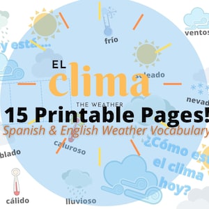 El Clima/weather Vocabulary in English & Spanish Printables - Etsy
