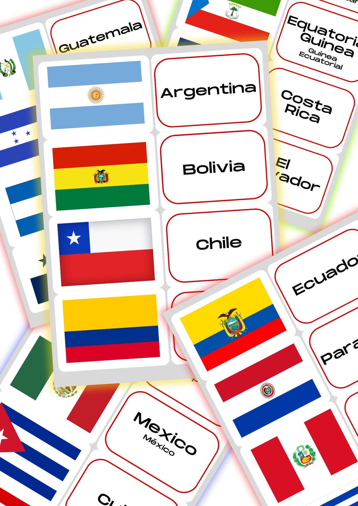 Spanish Classroom Decor – Flags of 21 Spanish-speaking Countries ...