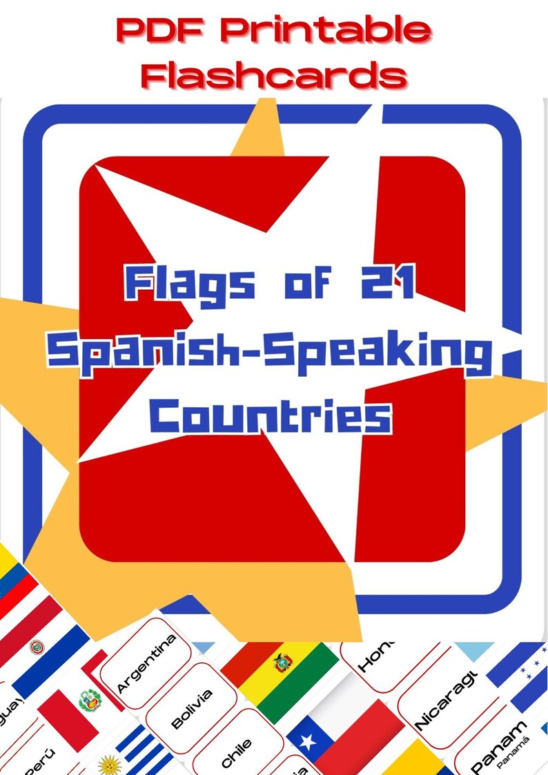 Spanish Classroom Decor – Flags of 21 Spanish-speaking Countries ...