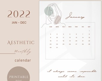 Line Art Calendar - Etsy