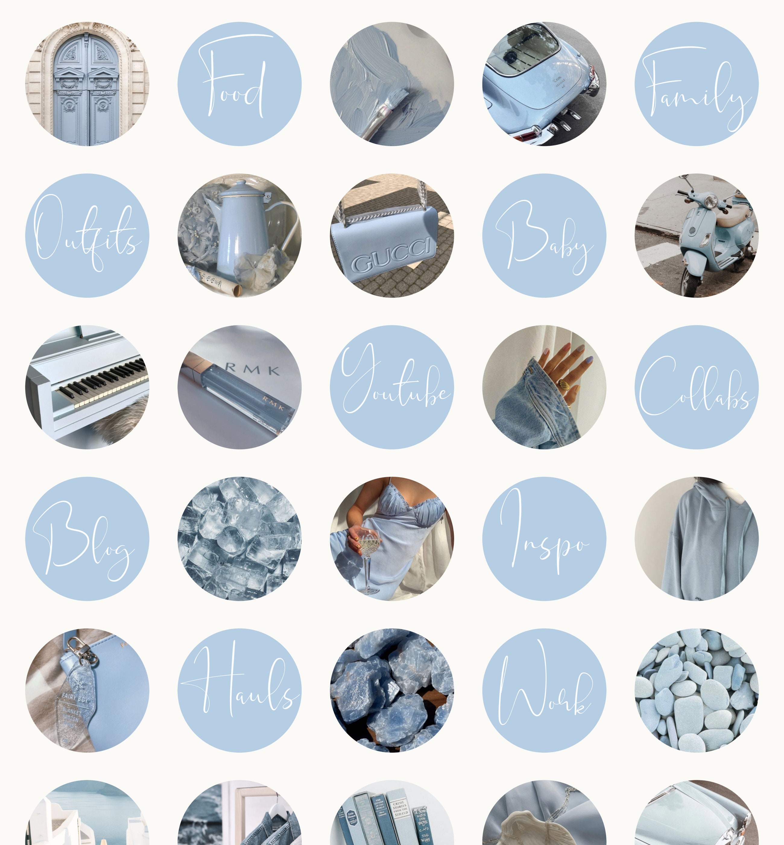 80 Blue Instagram Story Highlight Covers Instagram Story - Etsy