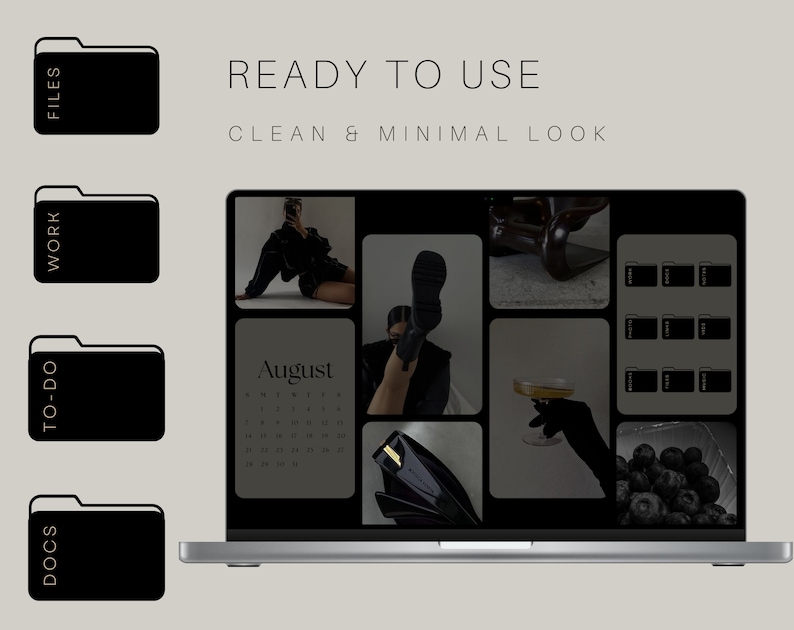 20 Minimalist Folder Icons Desktop Folder Covers for Mac and - Etsy