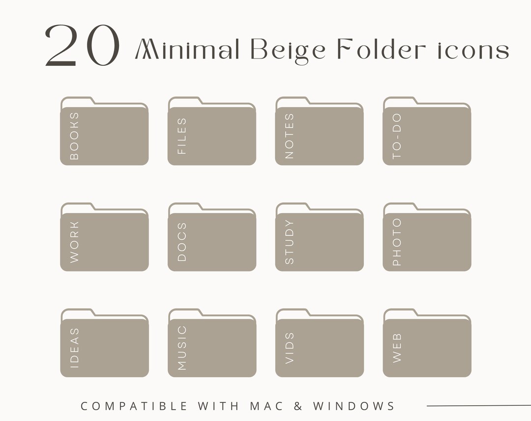 20 Minimalist Folder Icons Desktop Folder Covers for Mac and Windows ...