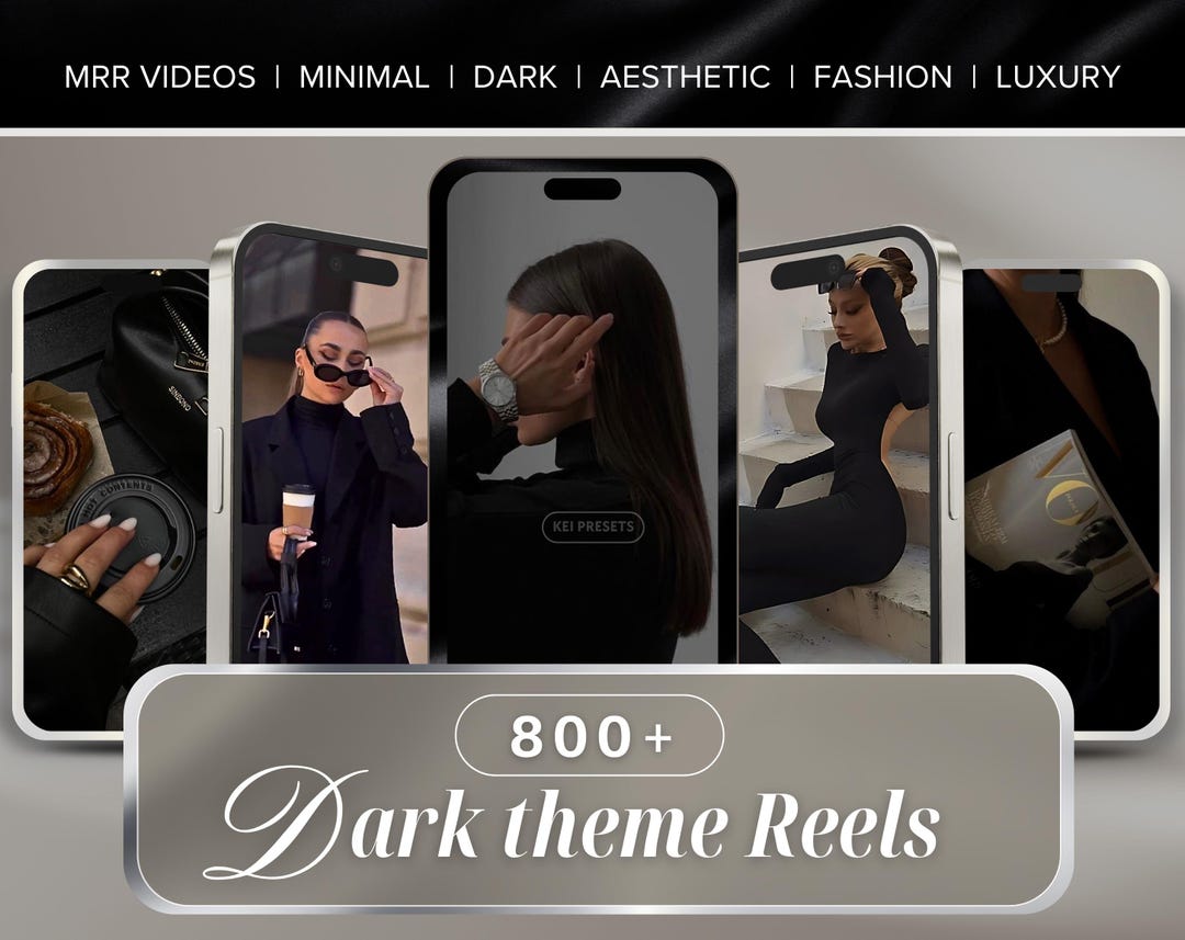 800+ Dark Aesthetic Instagram Reels | MRR PLR Canva Videos - Etsy
