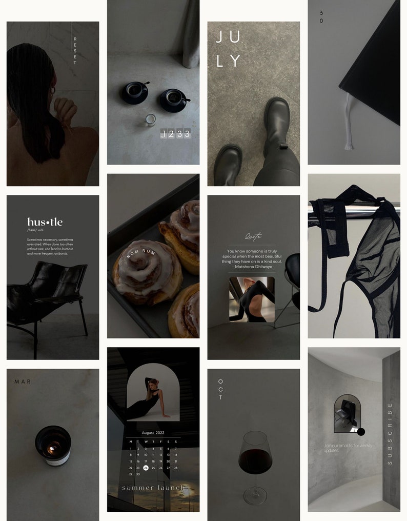 200 Best Seller Black Instagram Post Templates | Dark Aesthetic ...