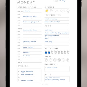 Printable 7 Day Planner | Daily Planner | Work Planner | Weekly Planner ...