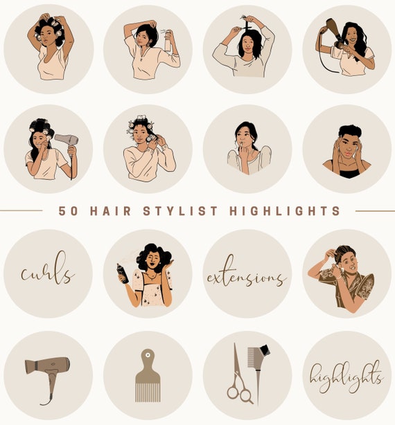50 Hair Stylist Instagram Story Highlights Beauty Salon | Etsy