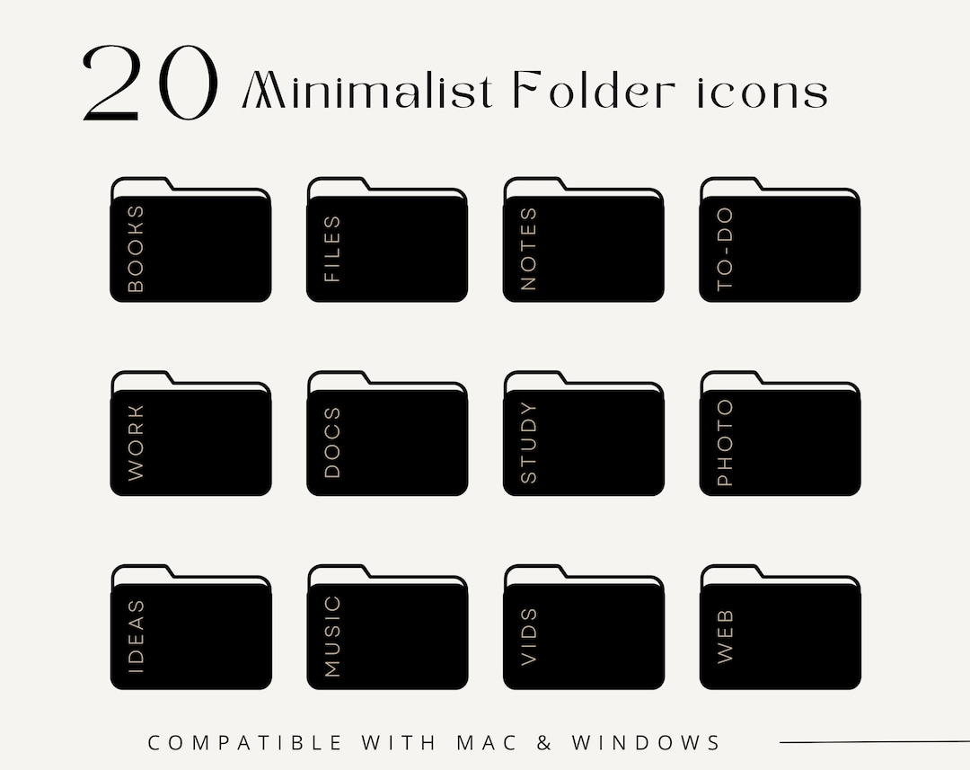 20 Minimalist Folder Icons | Desktop Folder Covers for Mac and Windows ...