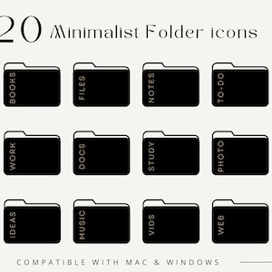 20 Minimalist Folder Icons | Desktop Folder Covers for Mac and Windows ...