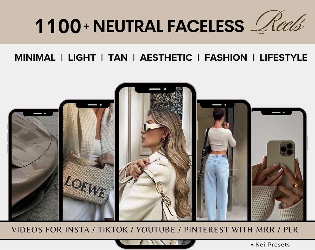 1100 Faceless Neutral Videos | Instagram Reels Aesthetic Digital ...